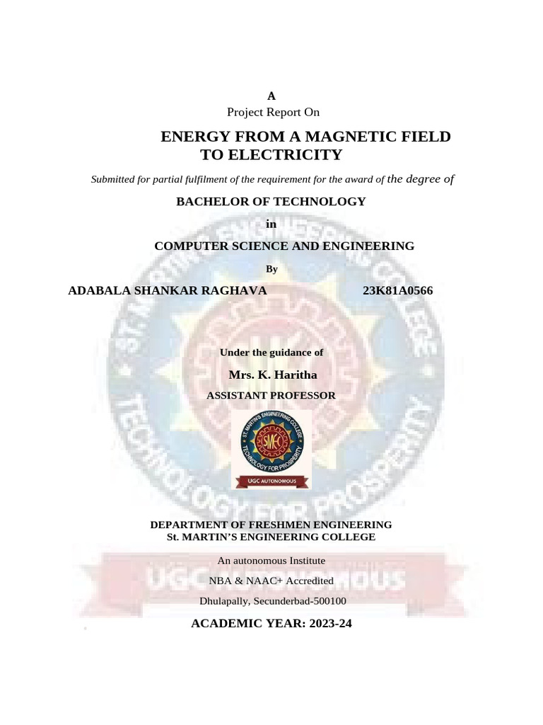 Project Sample Report CSE Final | PDF | Electric Motor ...