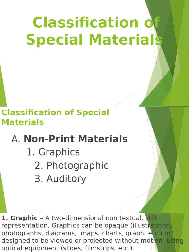 4.) Classification of Special Materials | PDF