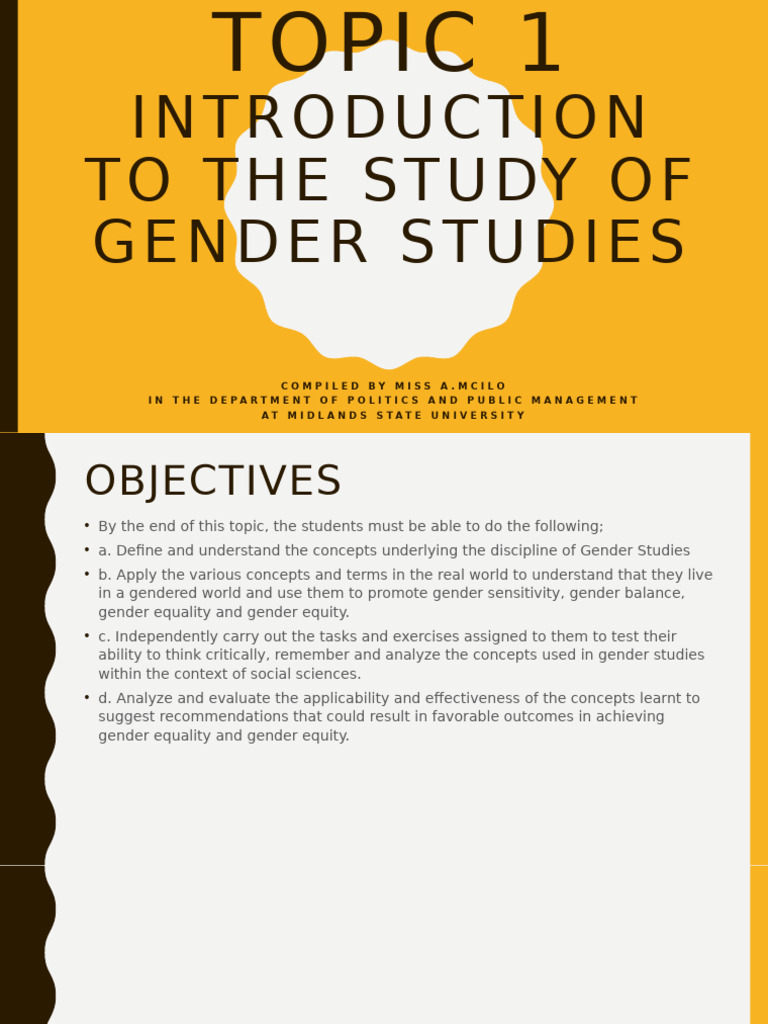 Introduction to Gender Studies Concepts | PDF | Gender | Gender Studies