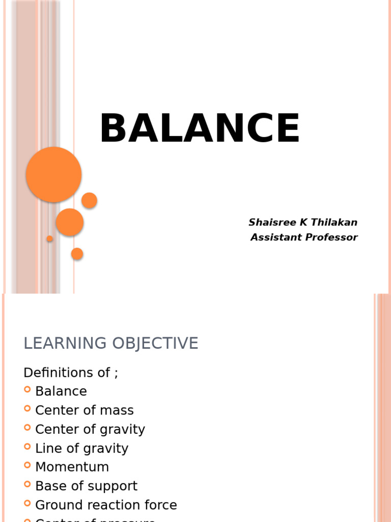 Balance Introduction | PDF | Center Of Mass | Balance (Ability)