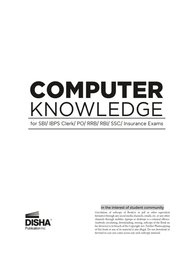 Demo 40 Disha Computer Knowledge - 2nd Edition | PDF | Input/Output | Computer Data Storage