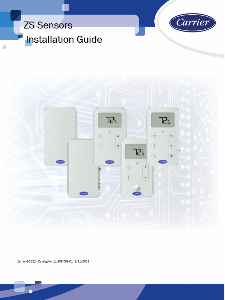Carrier ZS Sensor Installation Guide | PDF | Duct (Flow) | Usb