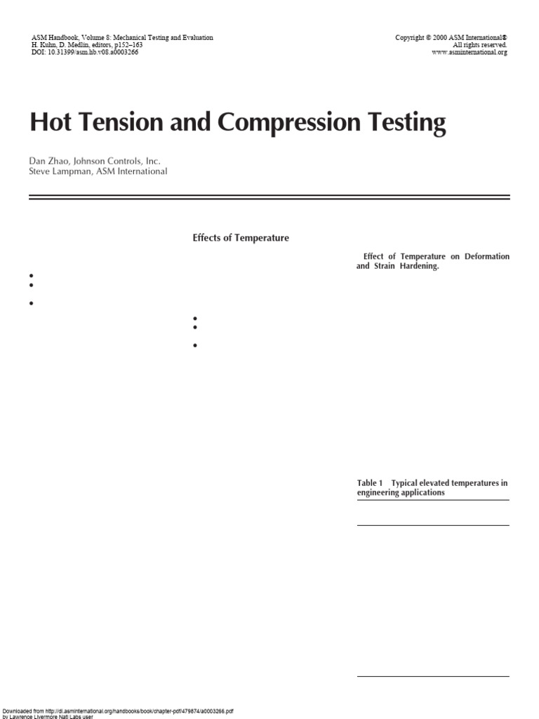 13 - Hot Tension and Compression Testing | PDF | Creep (Deformation ...