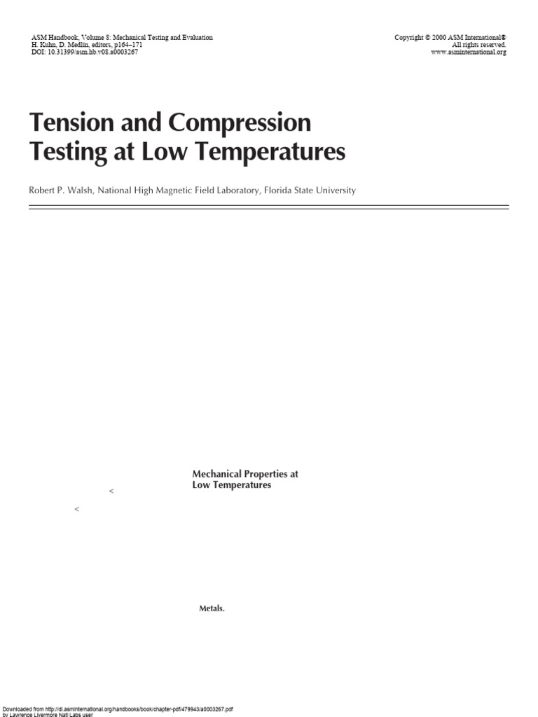 14 - Tension and Compression Testing at Low Temperatures | PDF | Stress ...