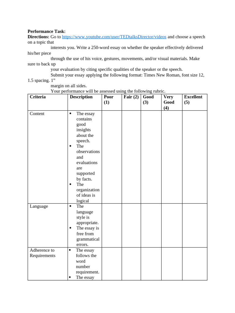 Oral Com Performance Task 1st Quarter | PDF