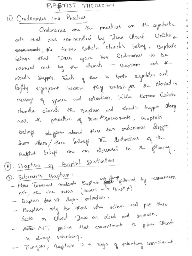 Baptist Theology and Polity | PDF