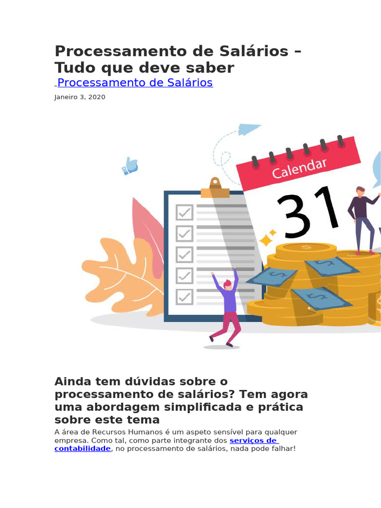 Guia Prático de Processamento Salarial | PDF | Contabilidade | Gestão ...