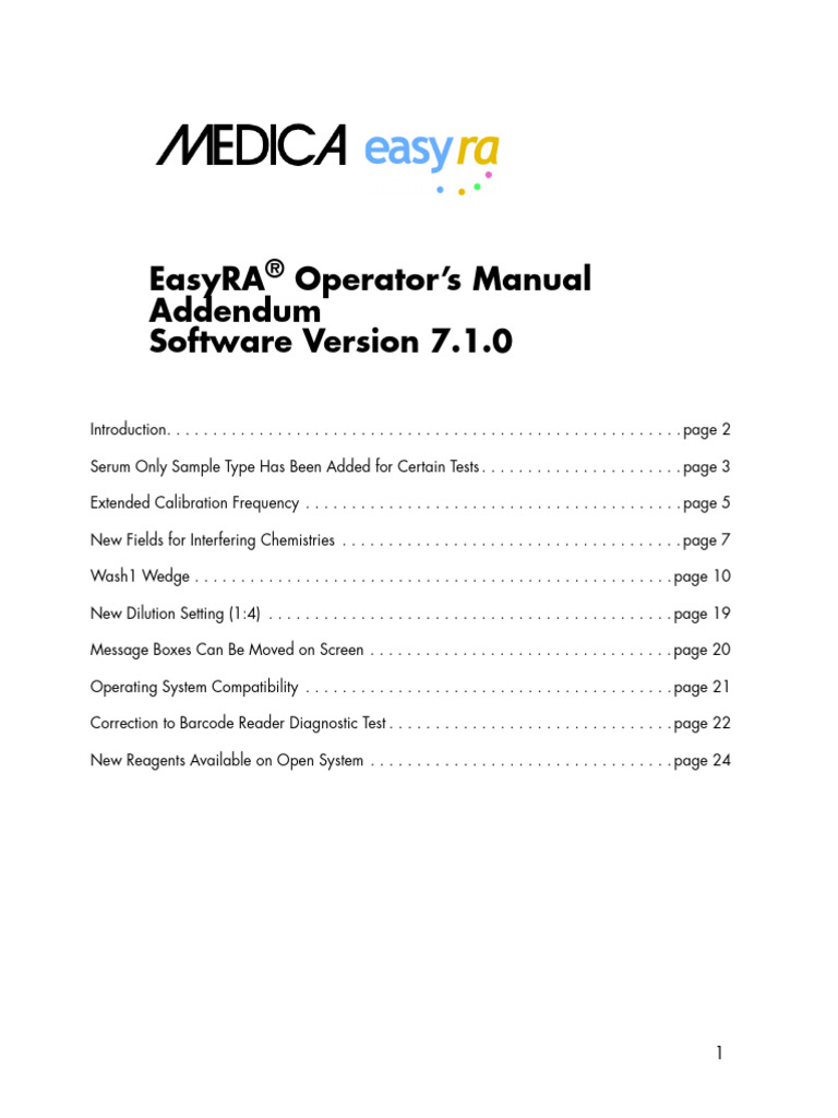 Manual Addendum v7.1.0 - English | PDF | Barcode | Operating System