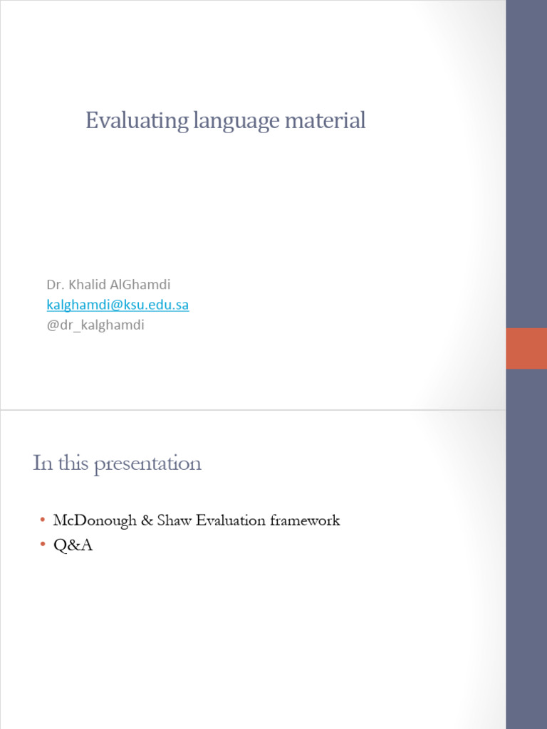 Material design 6th lecture handout | PDF | Learning | Evaluation