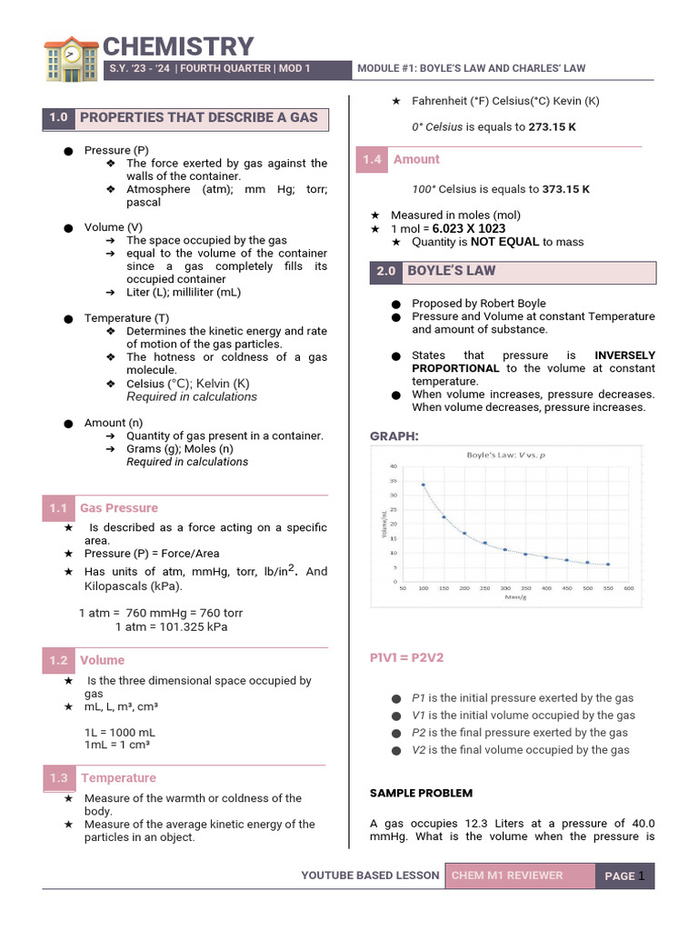 Boyles-Law-and-Charles-Law | PDF | Gases | Temperature