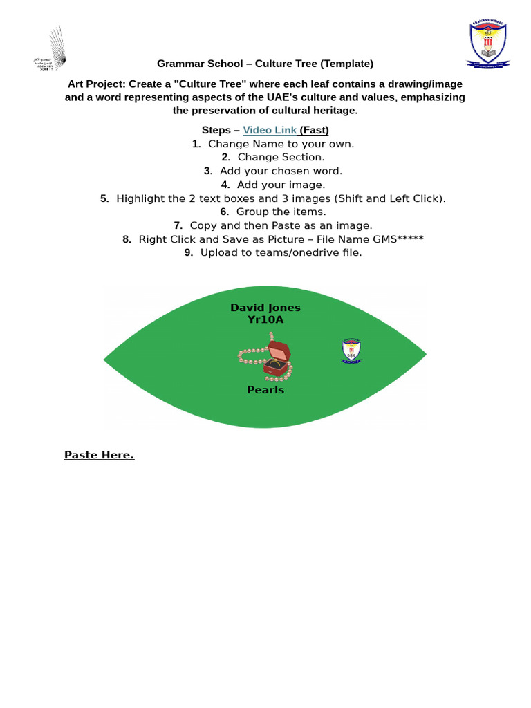 Culture Tree Art Project Template | PDF