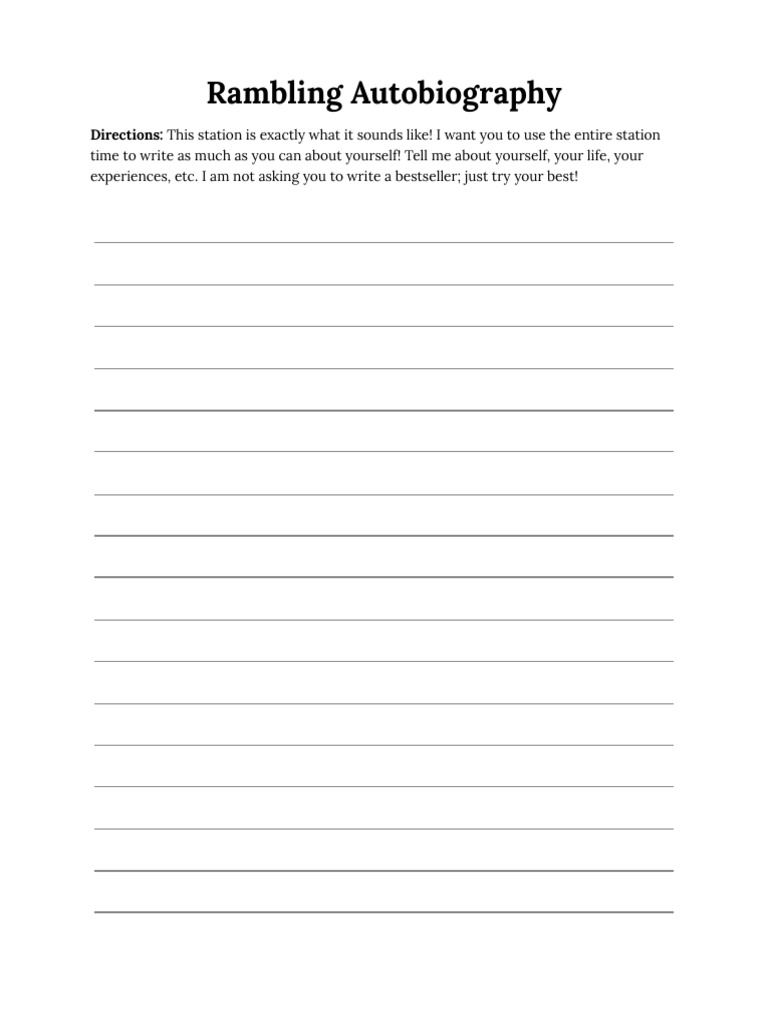 Rambling Autobiography | PDF