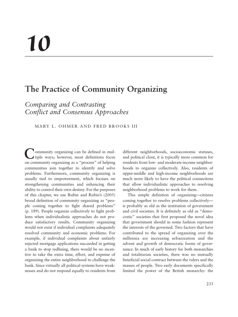 SW241Y2S1R3 - Ref - Community Organising - Conflict and Consensus Model ...