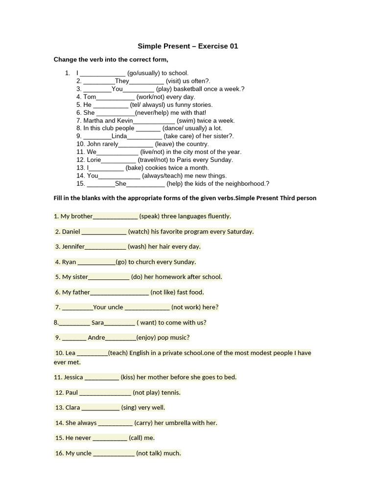 Simple Present-Possessive | PDF | Adverb | Linguistic Typology
