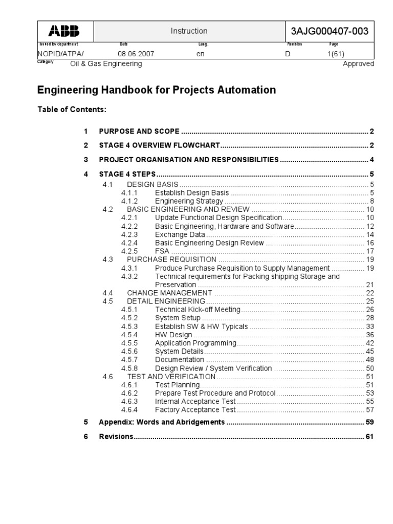 Automation Engineering Handbook | PDF | Specification (Technical ...