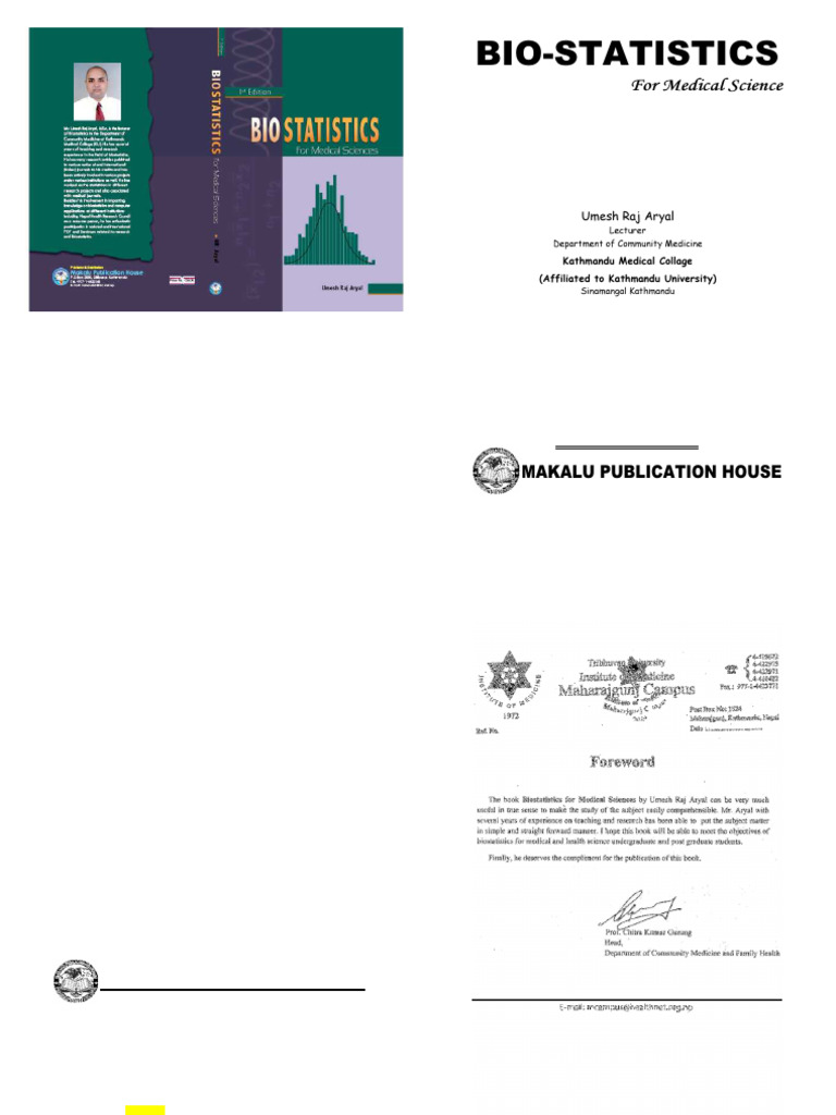 Biostatistics For Medical Science | PDF | Biostatistics | Science