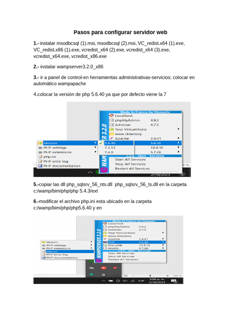 Pasos para Configurar Servidor Web | PDF