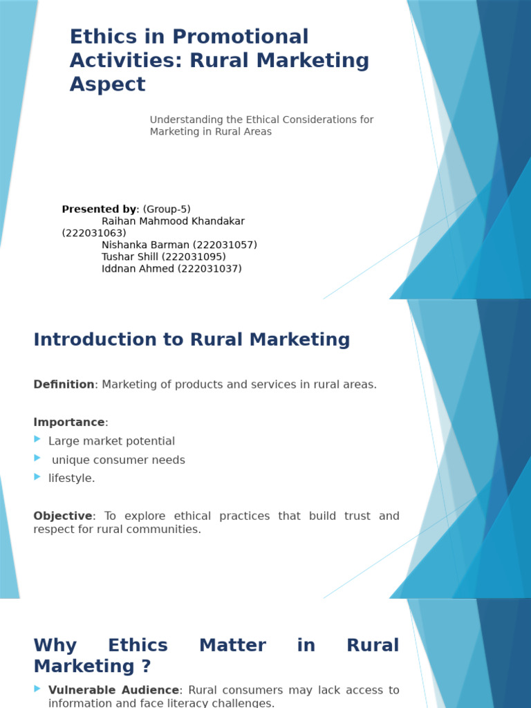 Ethics in Promotional Activities in Rural Marketing | PDF | Marketing ...