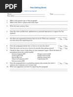 Peer Editing Worksheet | PDF