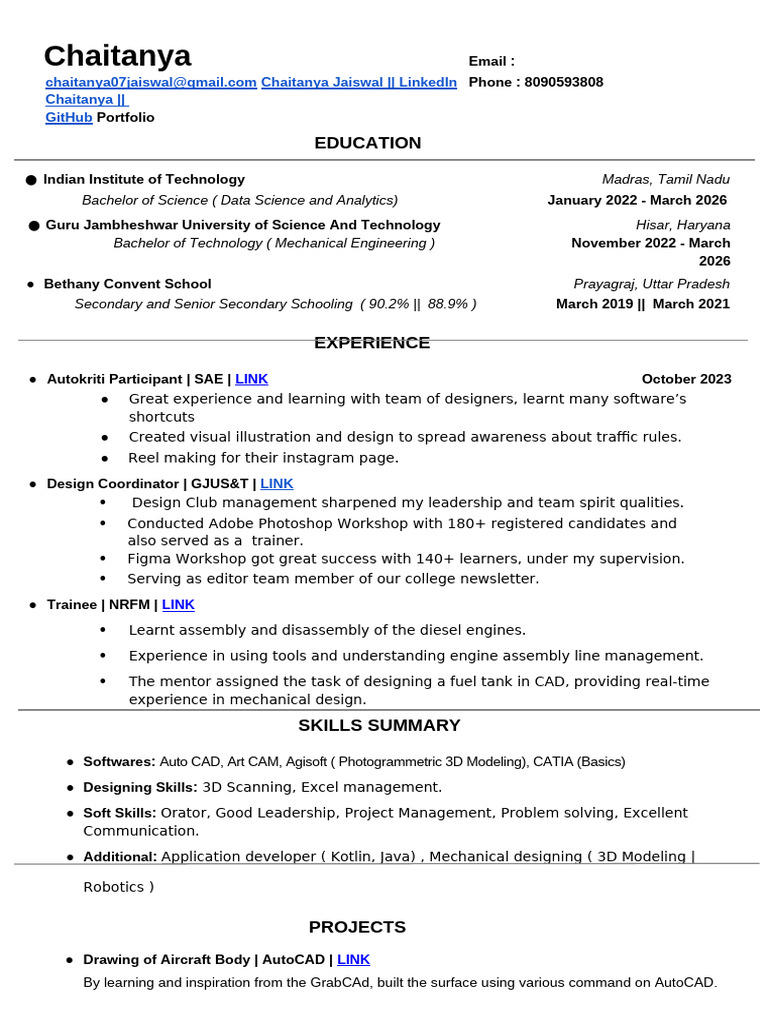 Chaitanya Email | PDF | Engineering