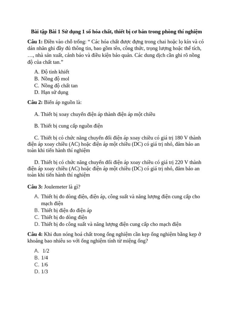 BT - Bài 1 - KHTN 8 KNTT | PDF