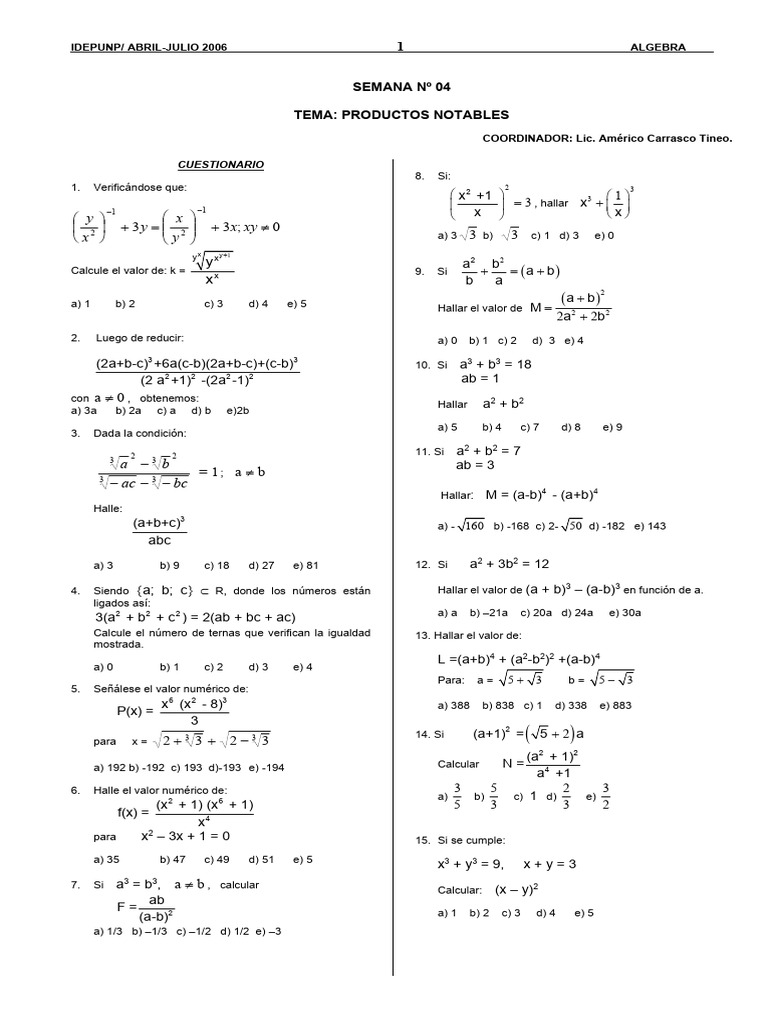 Algebra - S04 - Regular 2006 - 2 | PDF | Ajedrez