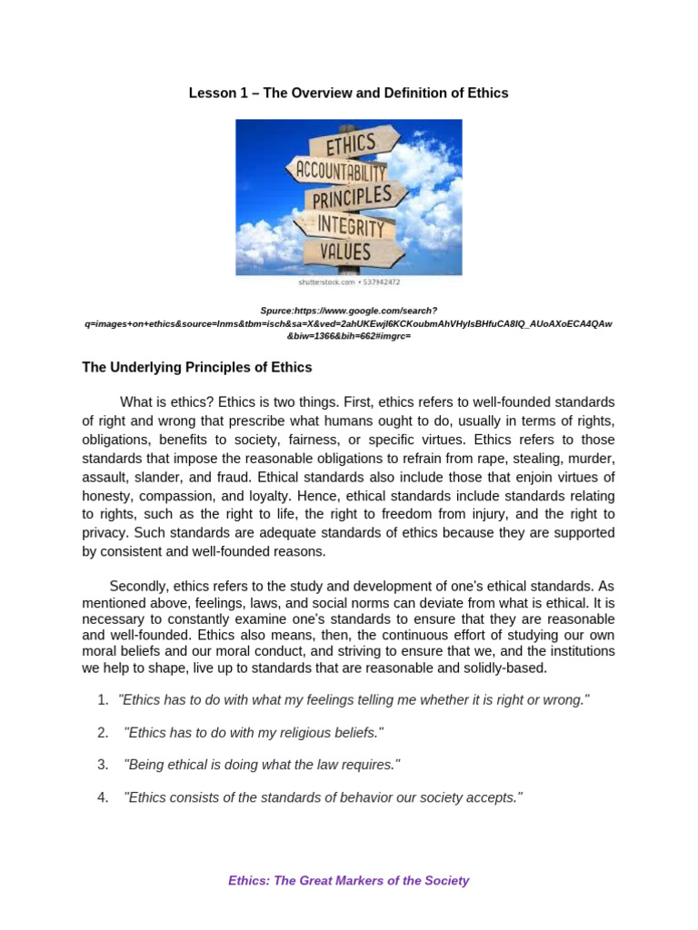 Understanding Ethics: Definition & Principles | PDF | Morality | Science
