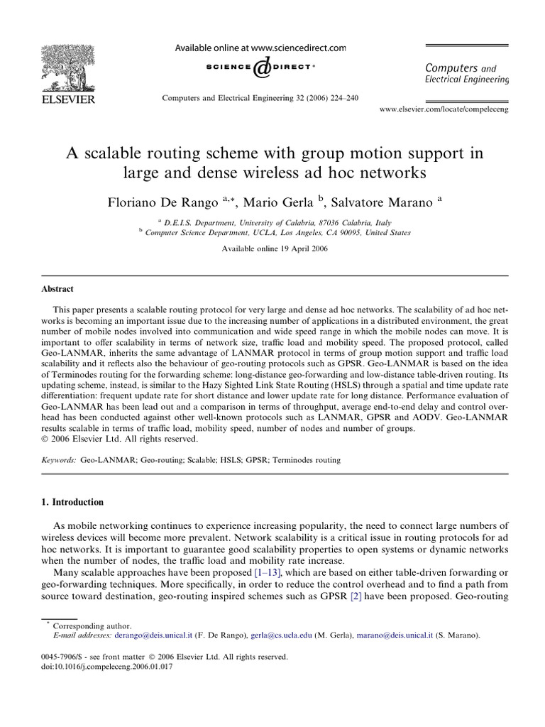 2006-Elsevier-A Scalable Routing Scheme With Group Motion Support in Large and Dense Wireless Ad ...