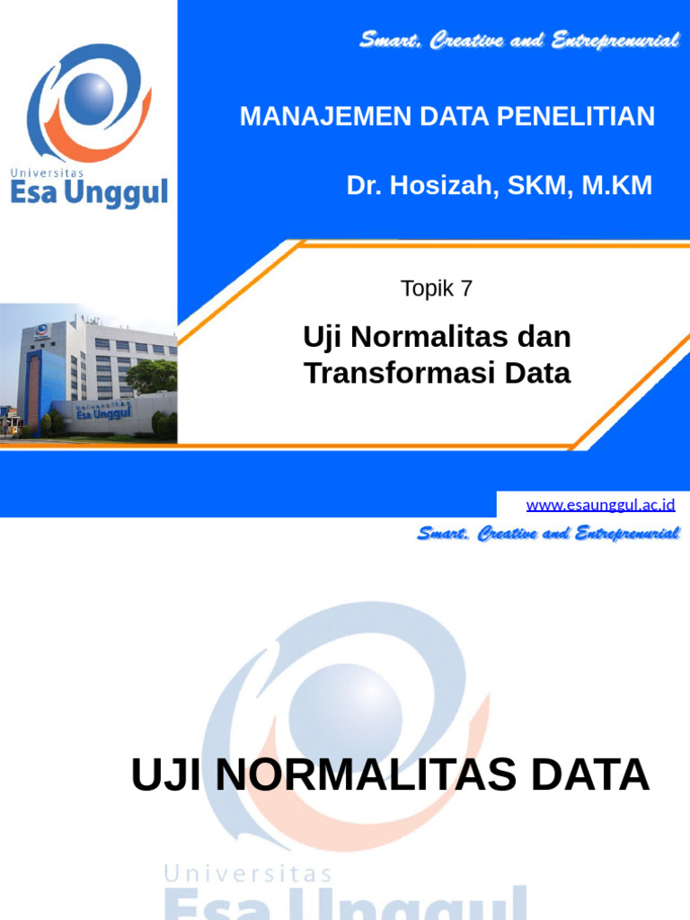 Temu 7-Uji Normalitas Dan Transformasi Data | PDF