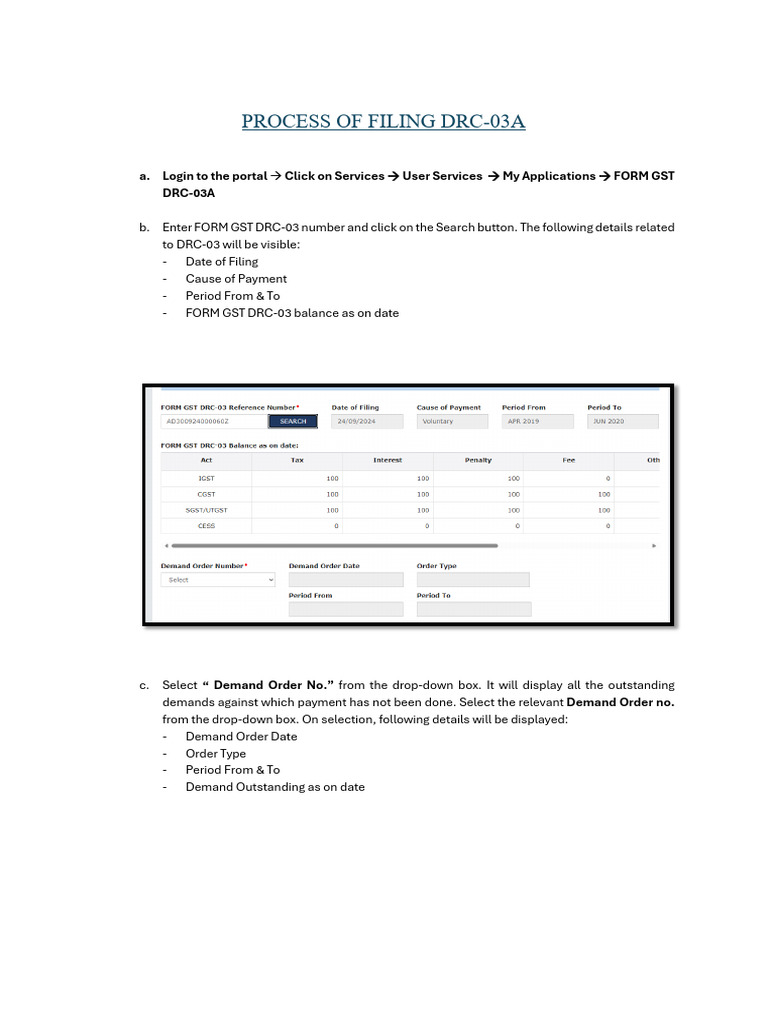 Process of Filing DRC | PDF