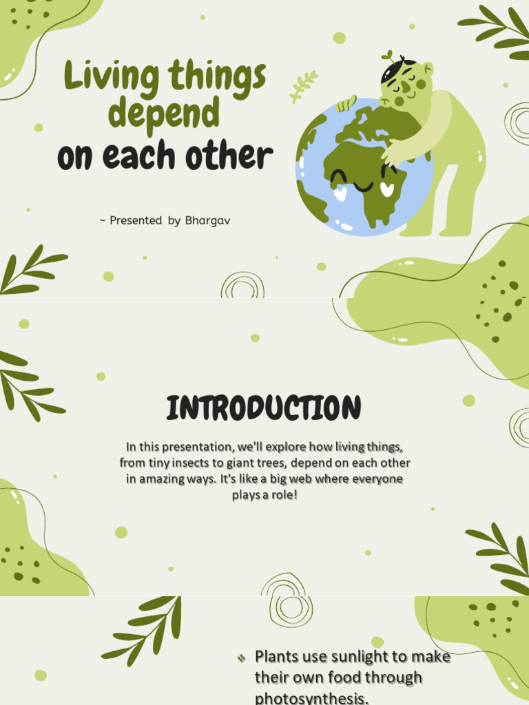 Living Things Depend On Each Other | PDF