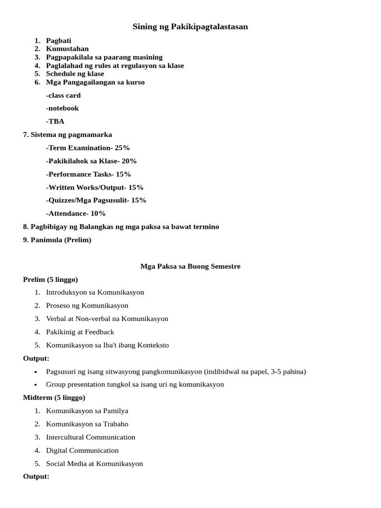 Sining NG Pakikipagtalastasan | PDF