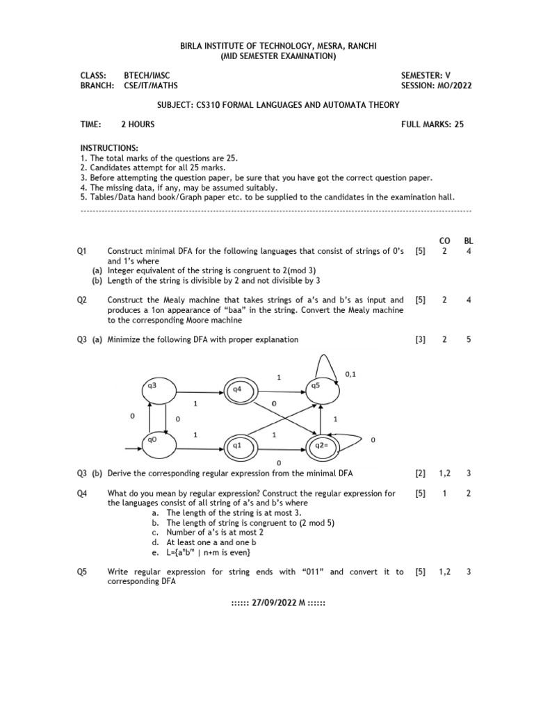FLAT PYQ | PDF | Regular Expression | String (Computer Science)