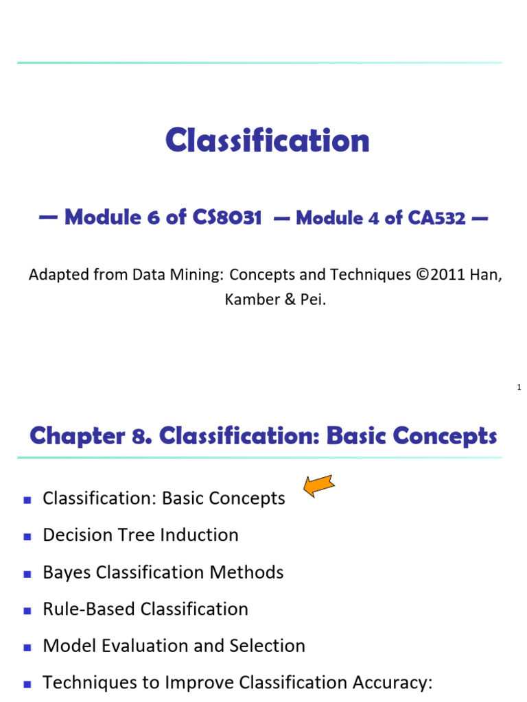 VII - CS8031 - DMDW - Module 6 - Classification - VBP | PDF ...