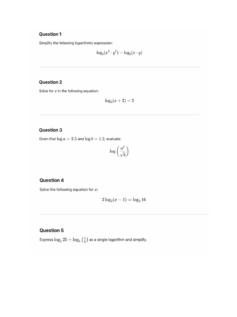 Logarithms 1 | PDF