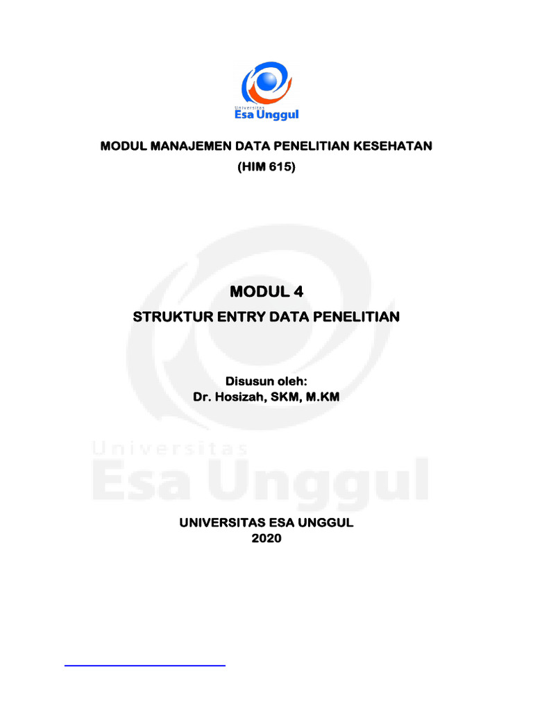 Modul 4-Struktur Entry Data Penelitian | PDF