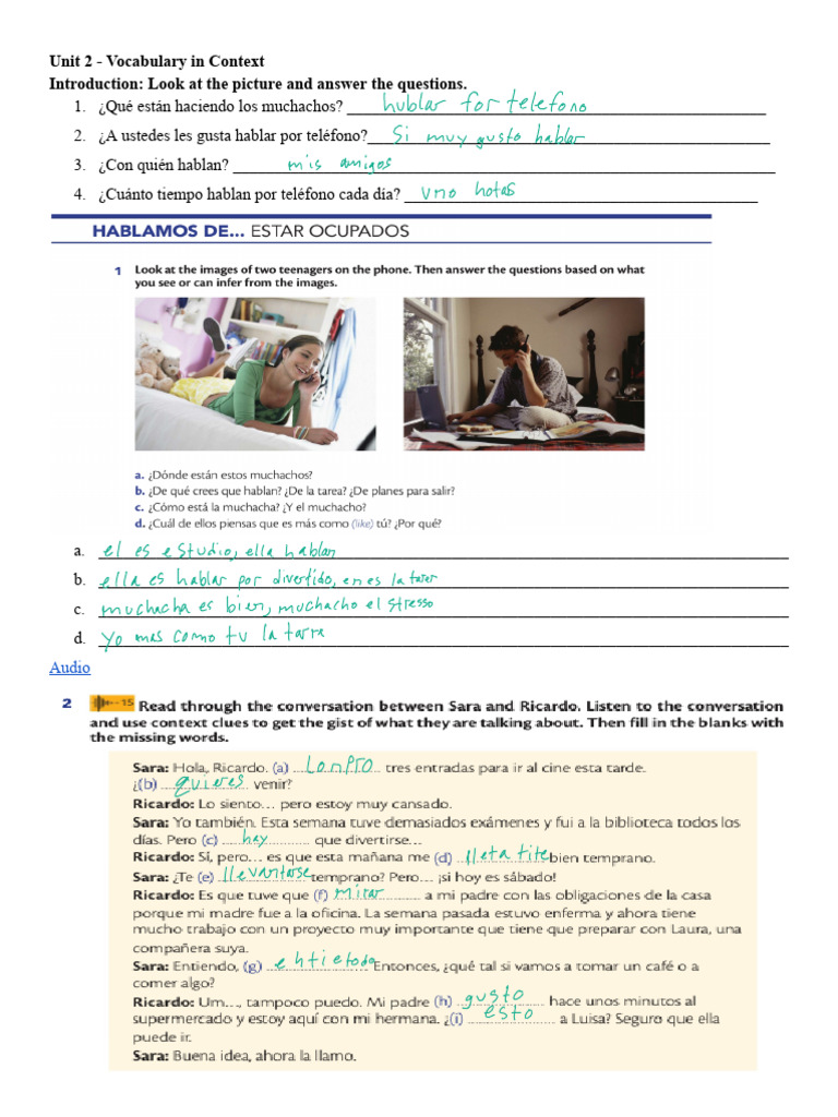 Unit 2 - Vocabulary in Context | PDF