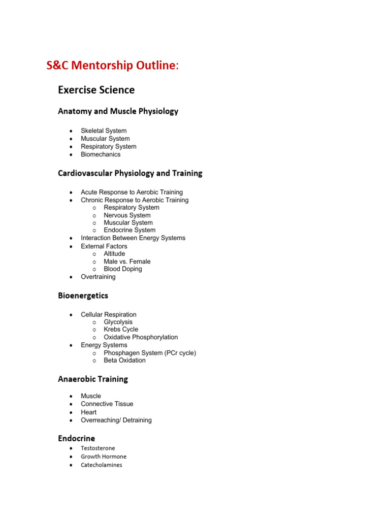 SC Mentorship Outline | PDF