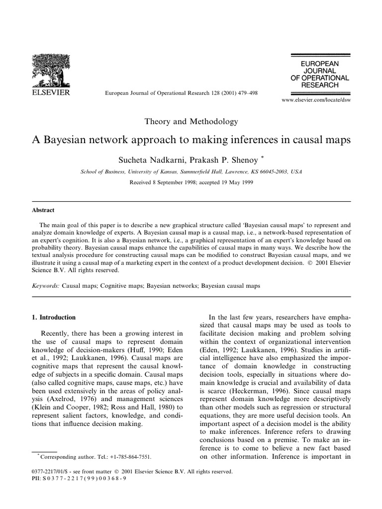 NADKARNI - SHENOY - 2001 - BN in Causal Maps | PDF | Bayesian Network | Causality