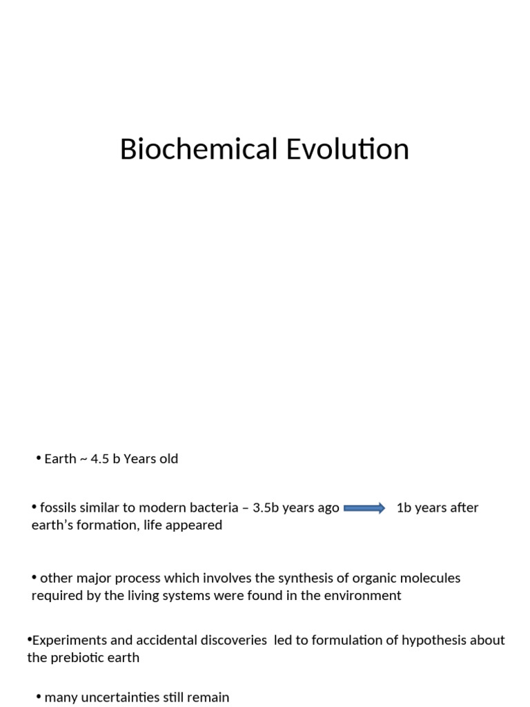 Biochemical Evolution-1 | PDF