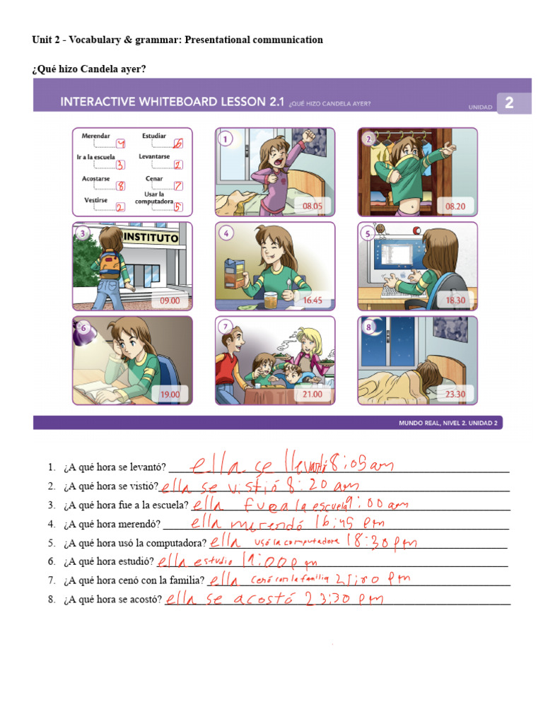 Unit 2 - Vocabulary & Grammar - Presentational Communication | PDF