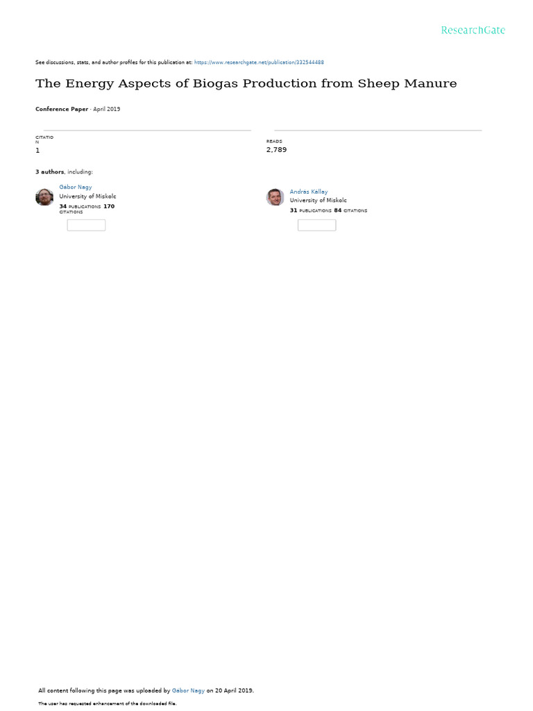 Sheep Manure Data Pdf Biogas Anaerobic Digestion