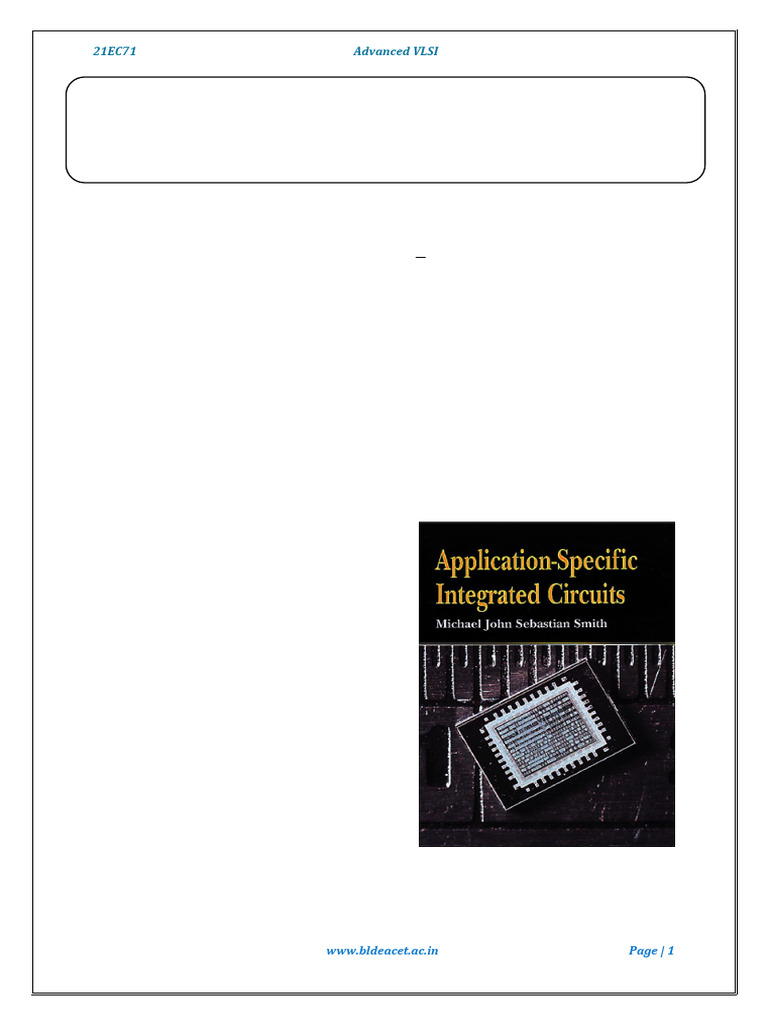 21EC71 Advanced VLSI Notes Module 1 | PDF | Integrated Circuit | Read ...