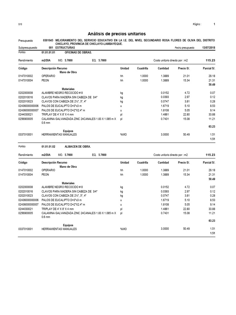 Apu Estructuras | PDF