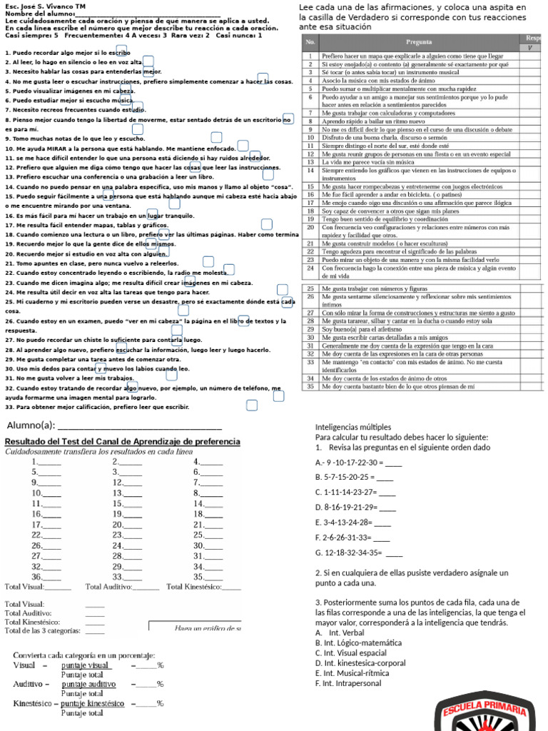 Evaluación de Inteligencias Múltiples | PDF | Las emociones
