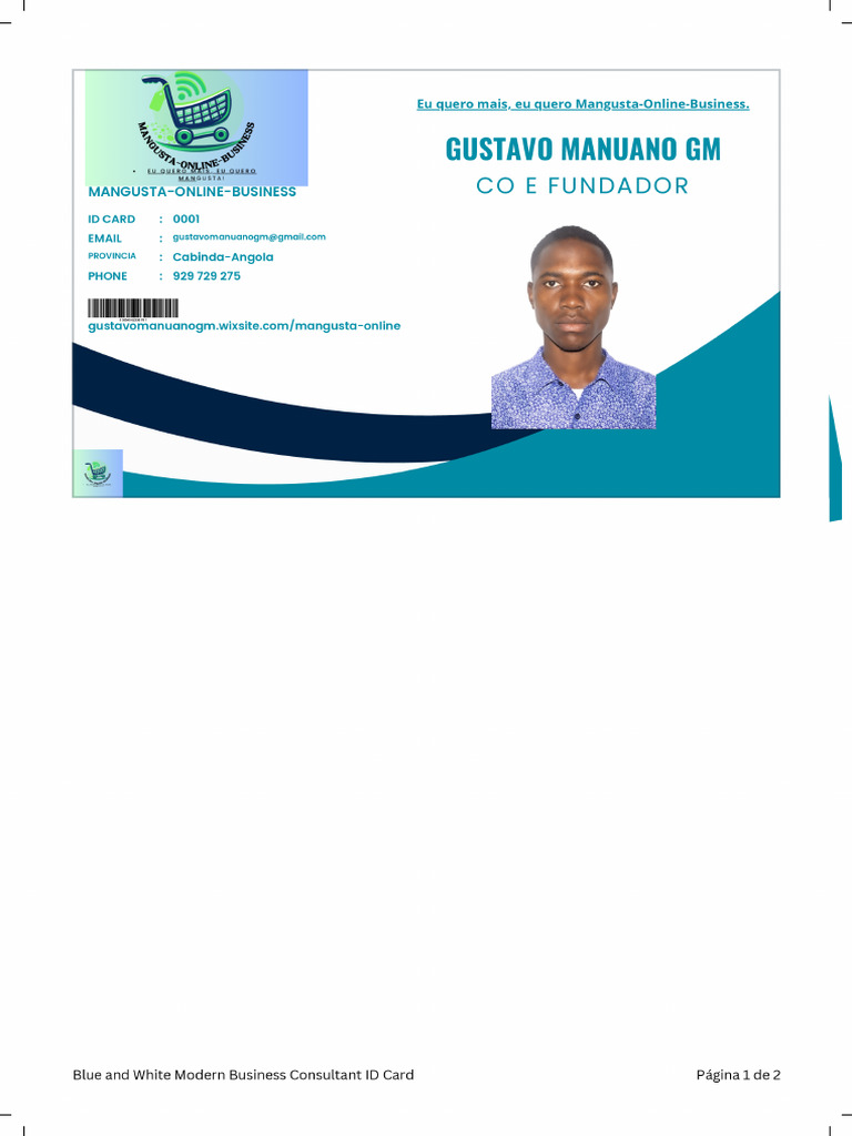 Blue and White Modern Business Consultant ID Card | PDF