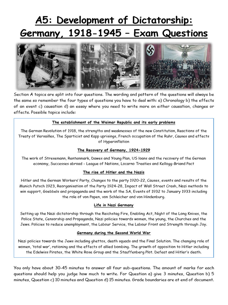 Exam Questions PDF | PDF | Weimar Republic | Nazi Germany