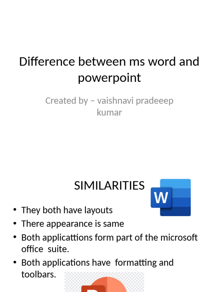 Difference Between Ms Word and Powerpoint | PDF