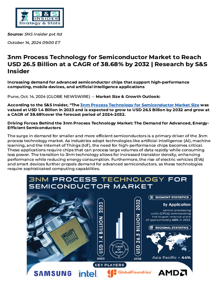 3nm Process Technology For Semiconductor Market | PDF | Central ...