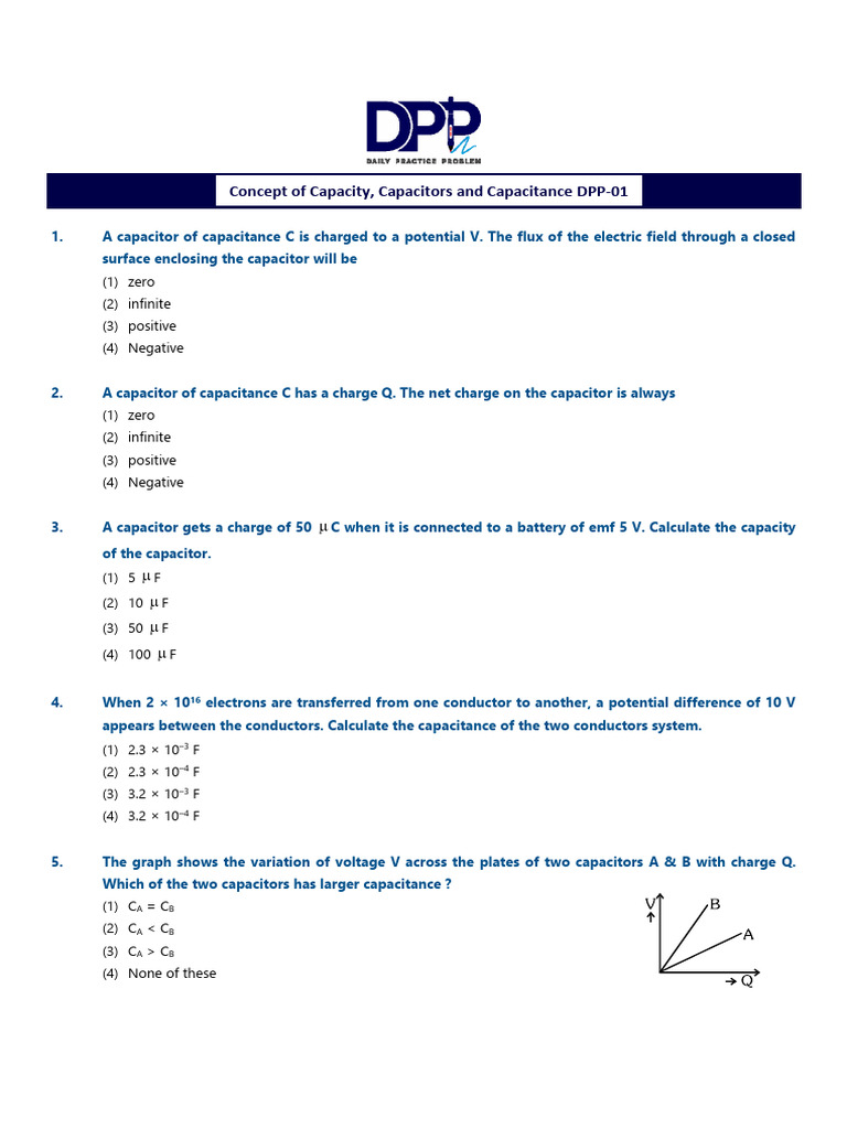 Capacitor Concepts and Calculations | PDF | Capacitor | Capacitance